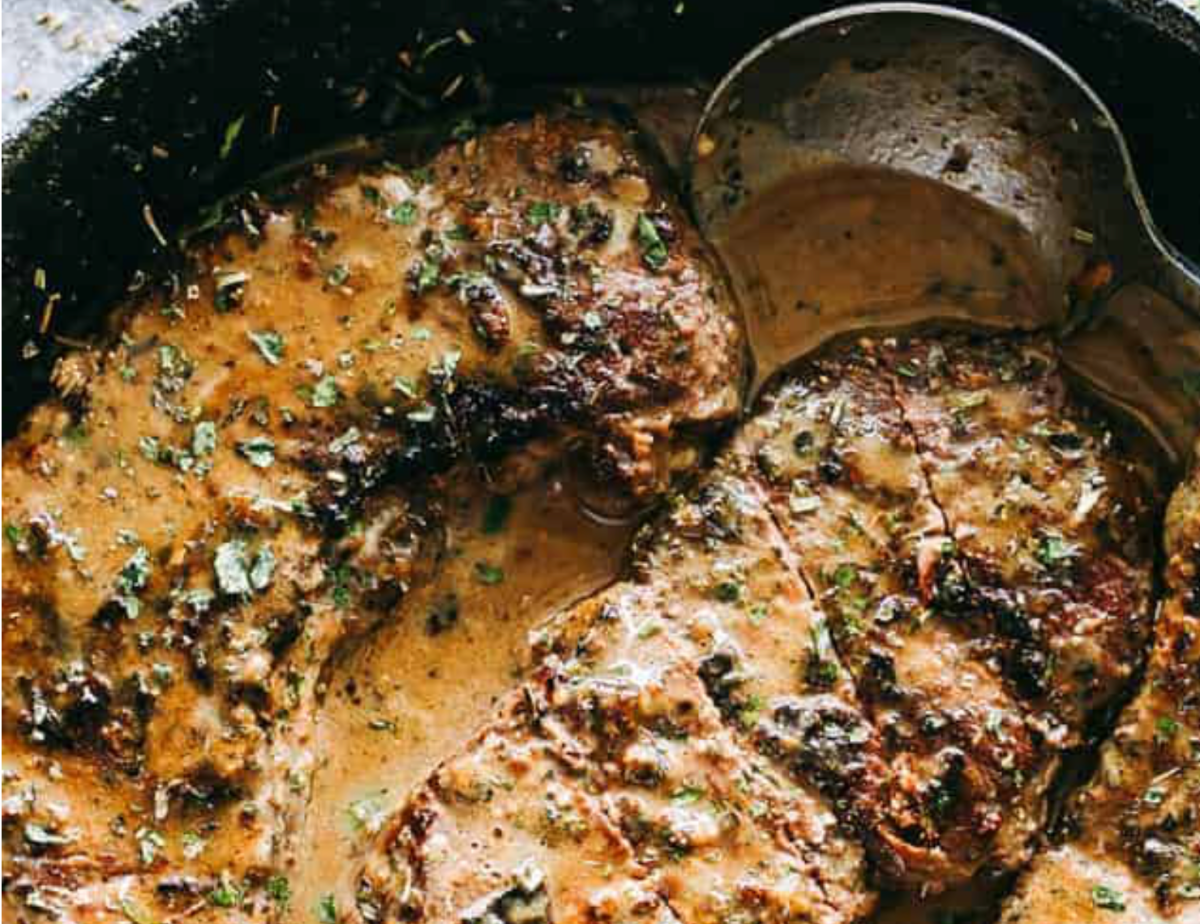 Pan Seared Ribeye Steak with Whiskey Cream Sauce – Cafe Barber